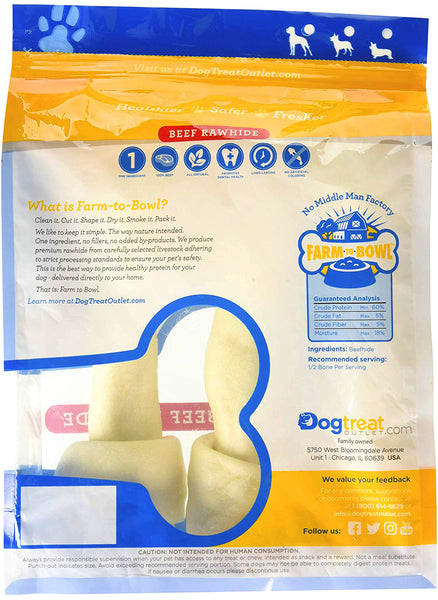 Dog Rawhide Bones for Small Dogs - 6 Pack